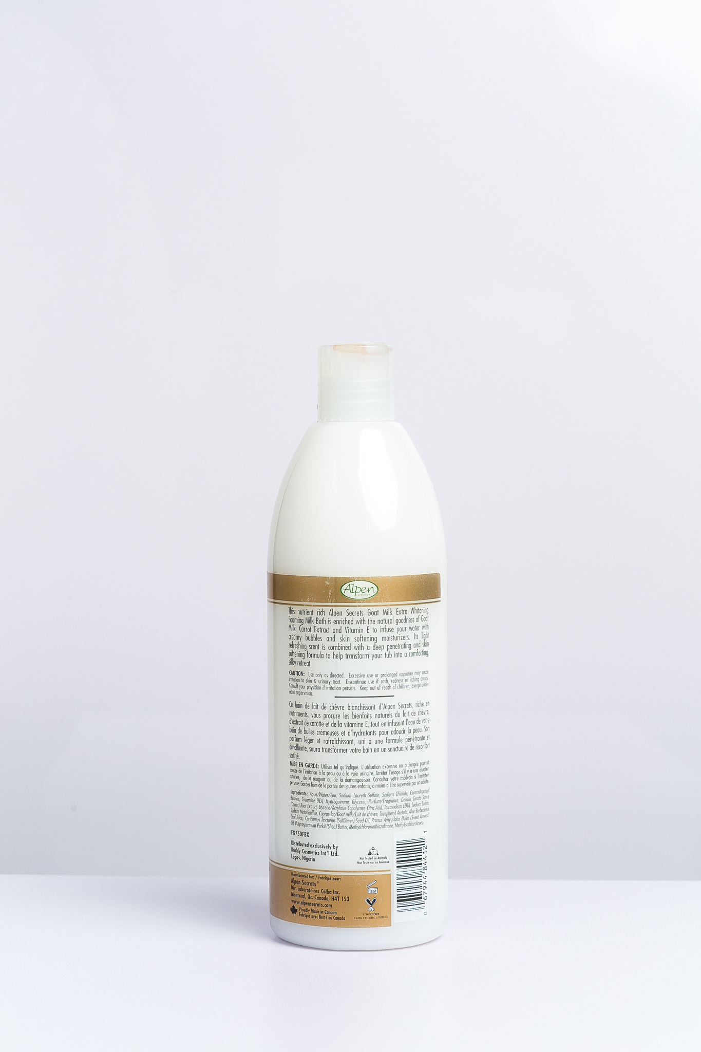 Alpen Secrets Whitening Goat Milk foaming milk bath – with added carrot ...